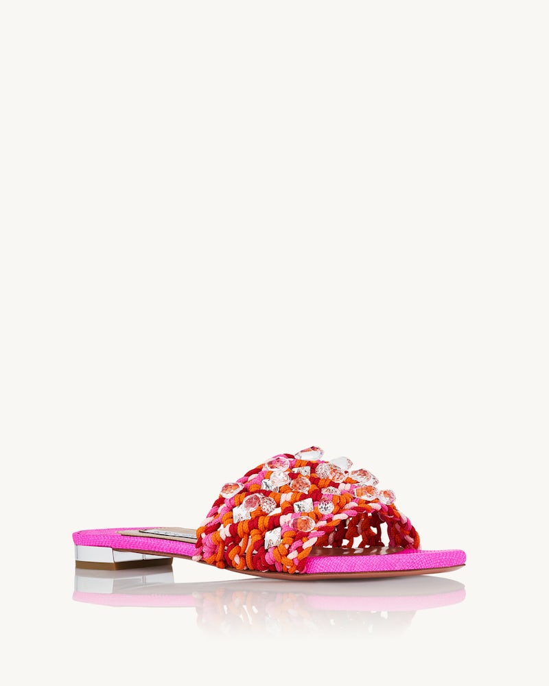 Crystal Cote Flat FUCHSIA Aquazzura@ Official