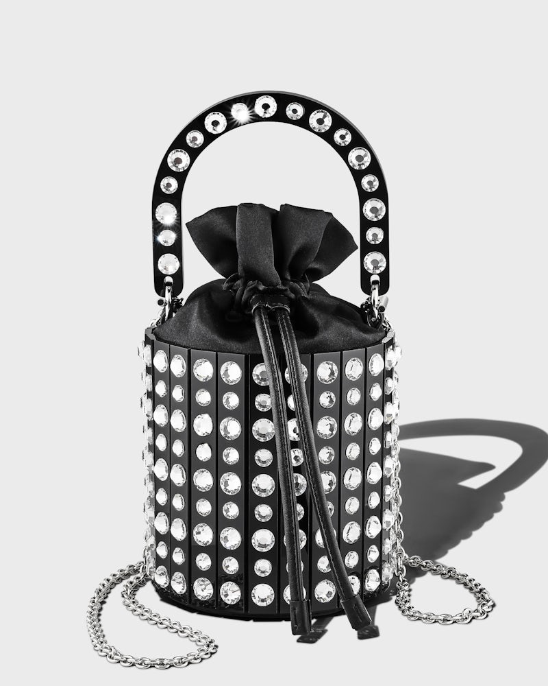 Ari Crystal Mini Bucket Bag BLACK Aquazzura@ Official