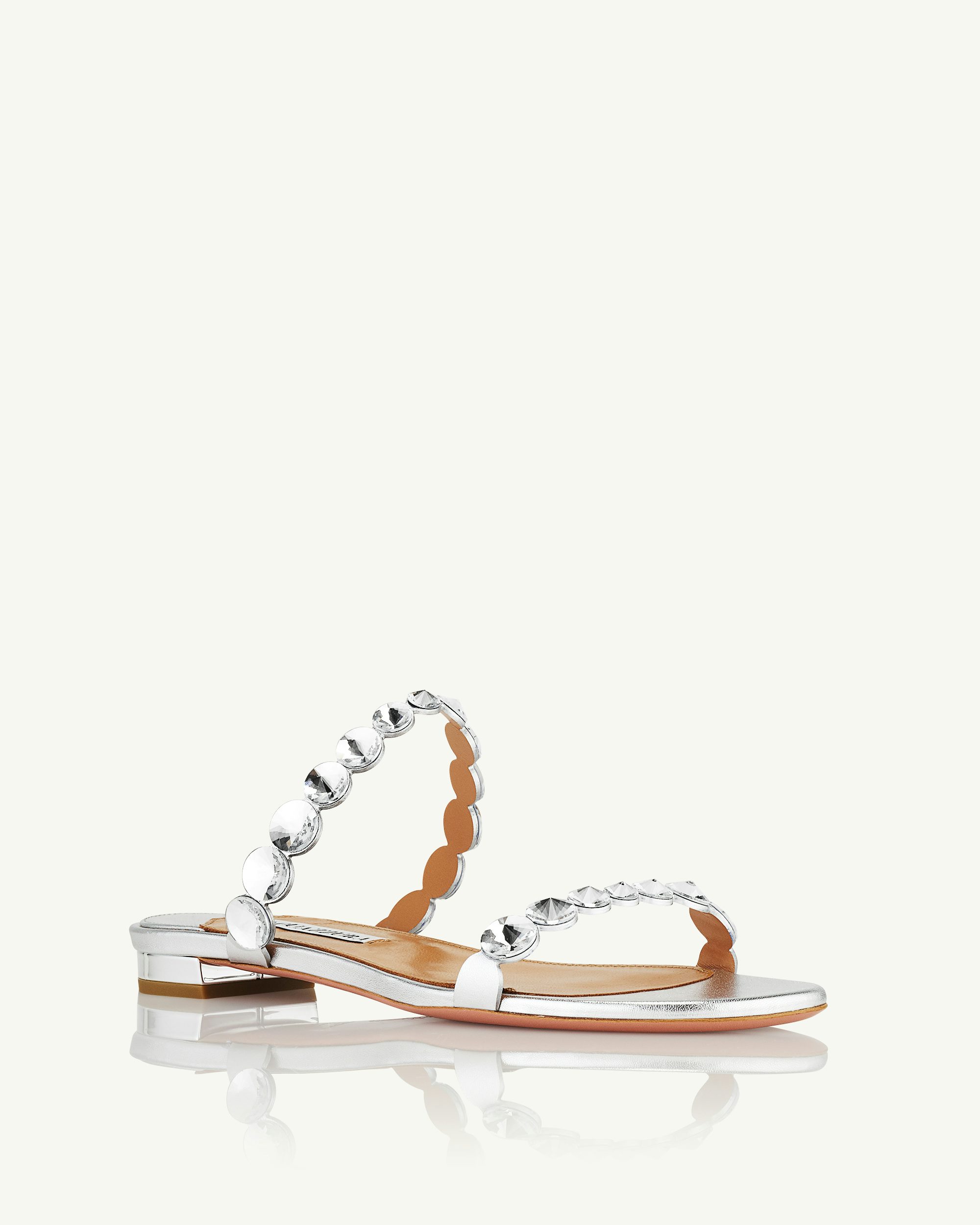 Maxi-Tequila Sandal Flat SILVER Aquazzura@ Official